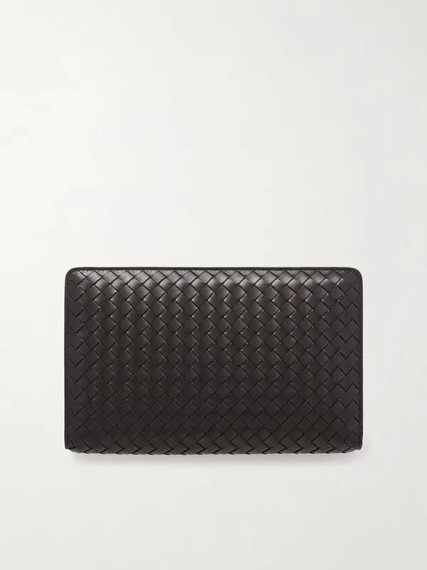 Bottega Veneta Intrecciato Leather Pouch - Brown