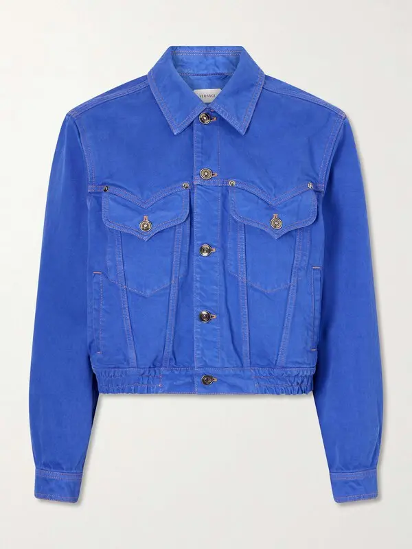 Versace Cotton Trucker Jacket - Blue