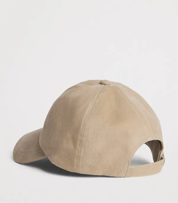 NN.07 Cotton Baseball Cap With Logo Embroidery - Beige