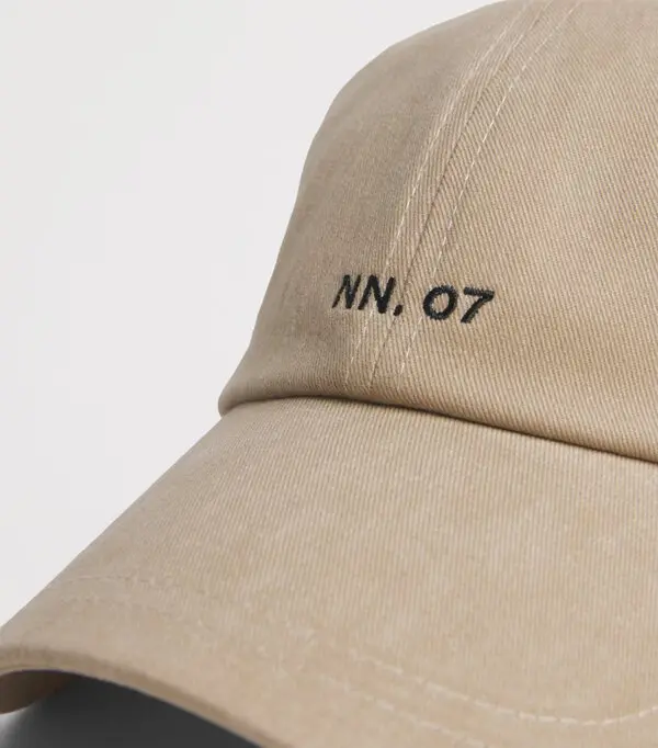 NN.07 Cotton Baseball Cap With Logo Embroidery - Beige