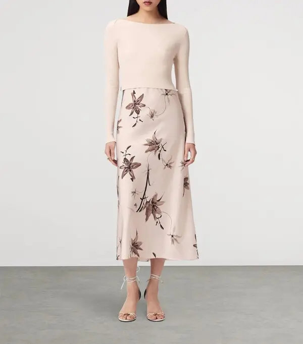ALLSAINTS Hera 2-in-1 Midi Dress