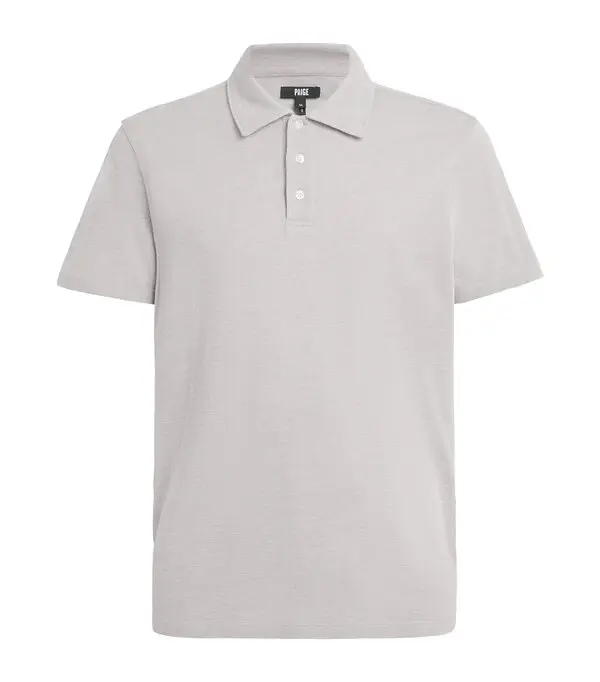 Paige Cotton Demille Polo Shirt - Grey