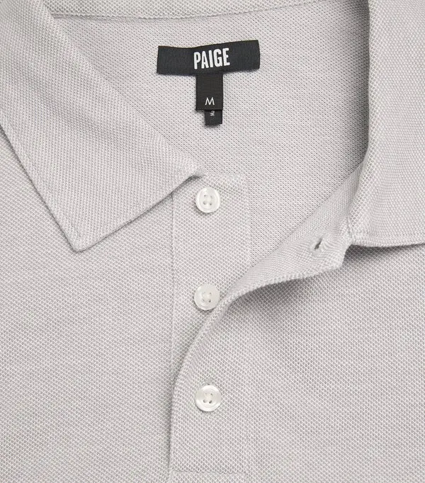 Paige Cotton Demille Polo Shirt - Grey