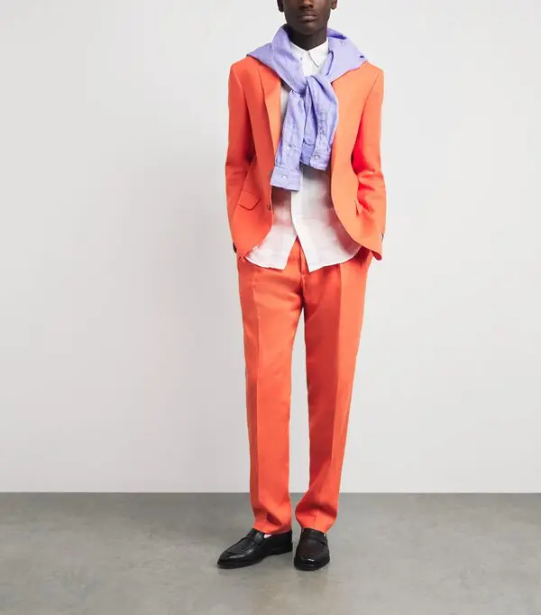 Polo Ralph Lauren Linen Single-breasted Blazer - Orange