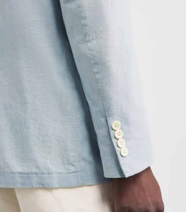 Polo Ralph Lauren Linen Single-breasted Blazer - Blue