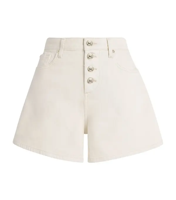 7 For All Mankind Kori Denim Shorts - Ivory