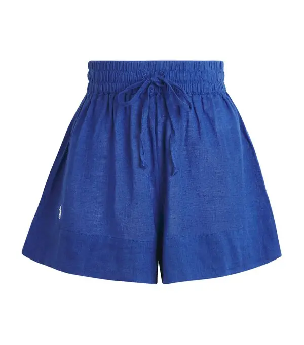 Polo Ralph Lauren Organic Cotton-linen Tie Shorts - Blue