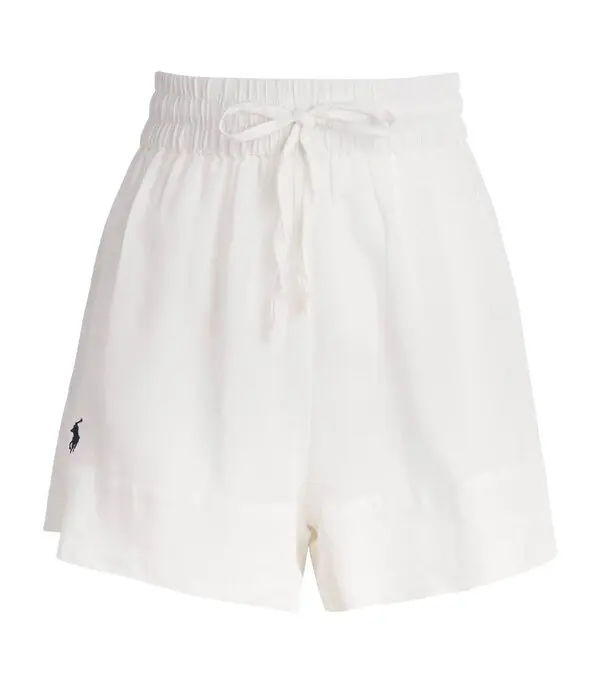 Polo Ralph Lauren Organic Cotton-linen Tie Shorts - Ivory