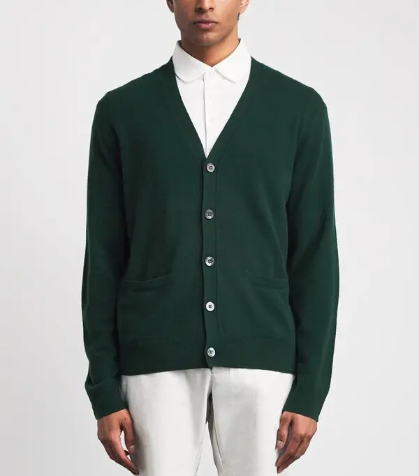 Rlx Ralph Lauren Cashmere Cardigan With Suede Elbow Patches