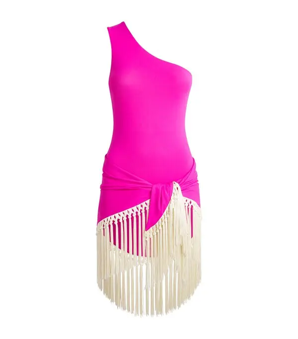 TALLER MARMO Pareo-detail Yacare Swimsuit - Pink