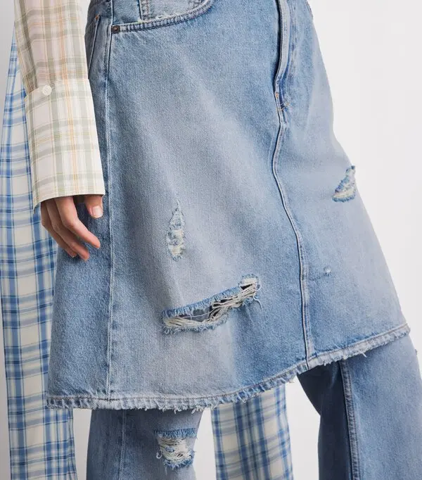 Acne Studios Layered Wide-leg Mid-rise Jeans - Blue