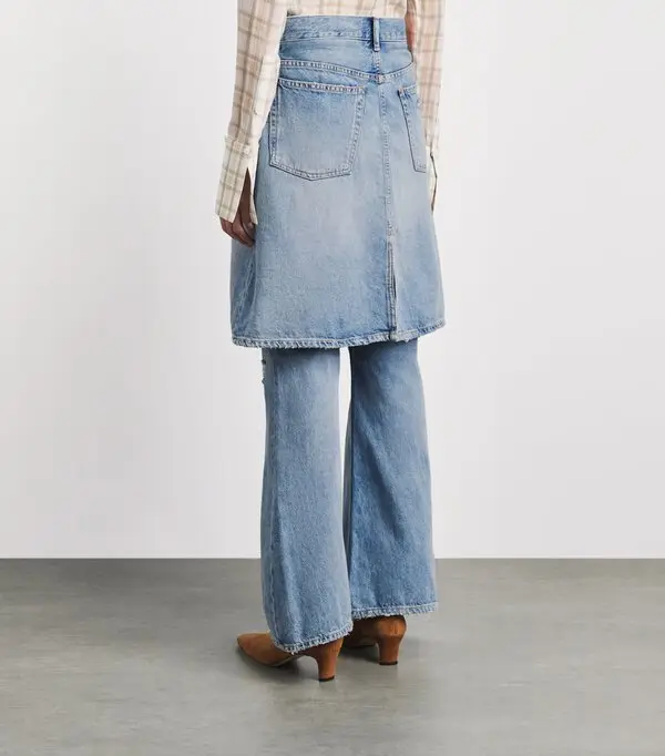 Acne Studios Layered Wide-leg Mid-rise Jeans - Blue