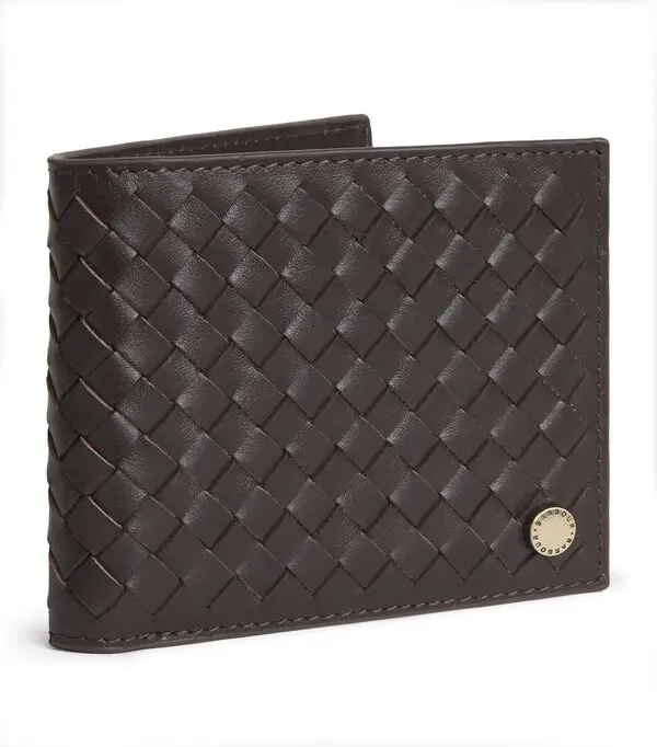 Barbour Leather Woven Farne Wallet - Brown