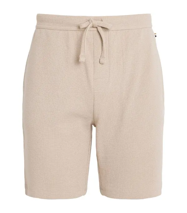 BOSS Cotton-blend Waffle-knit Shorts - Beige