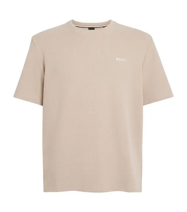 BOSS Cotton-blend Waffle-knit T-shirt - Beige