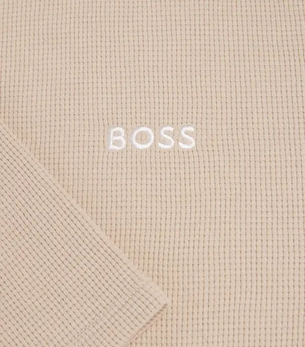 BOSS Cotton-blend Waffle-knit T-shirt
