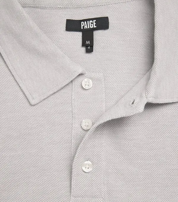 Paige Cotton Demille Polo Shirt - Grey