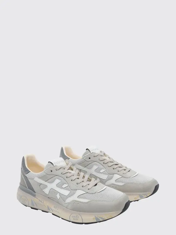 Premiata Mick Suede And Nylon Lace-up Sneakers - Grey