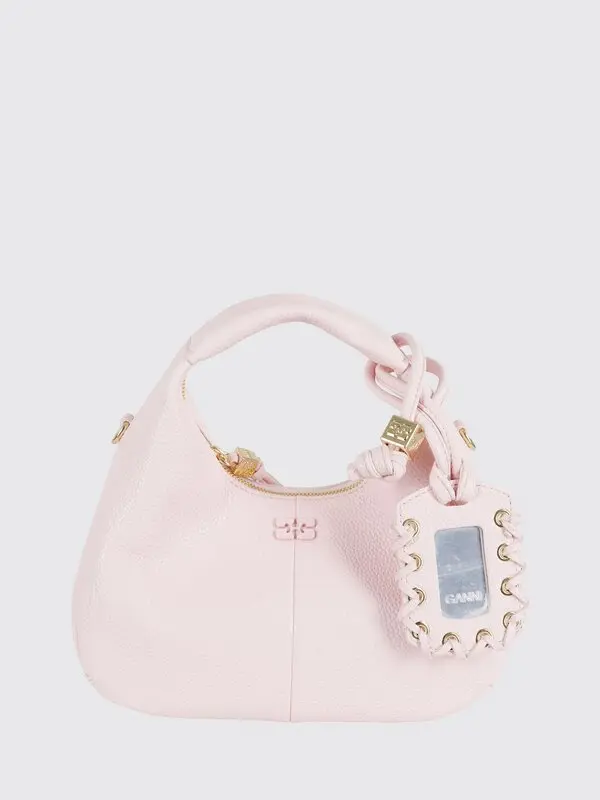 GANNI Textured Top Handle Bag - Pink