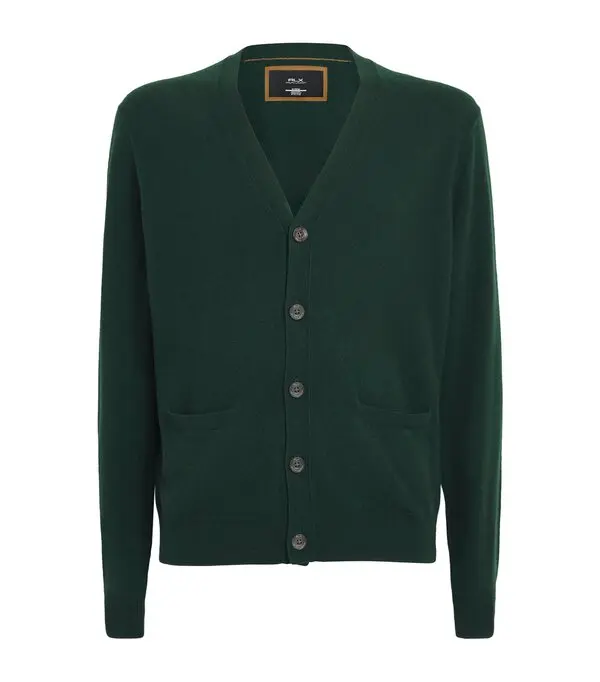 Rlx Ralph Lauren Cashmere Suede Elbow Patch Cardigan