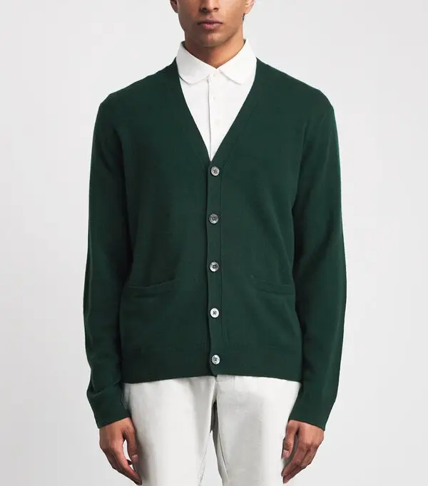 Rlx Ralph Lauren Cashmere Suede Elbow Patch Cardigan