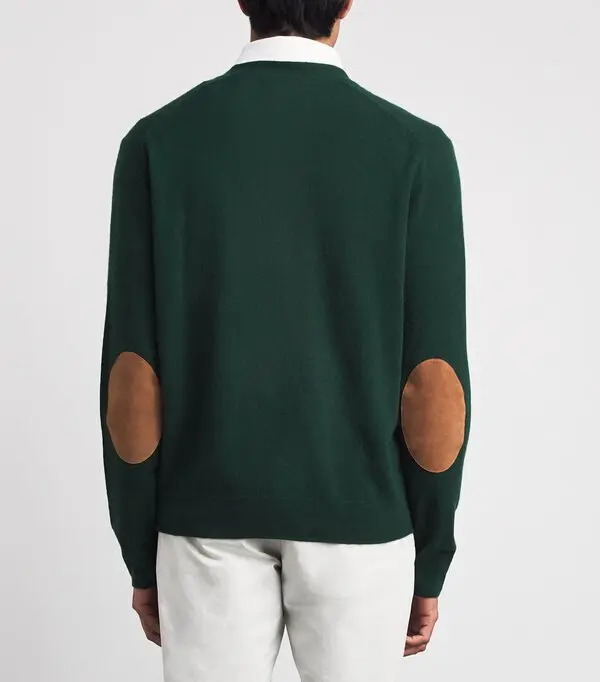 Rlx Ralph Lauren Cashmere Suede Elbow Patch Cardigan