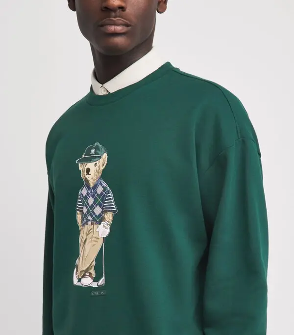 Rlx Ralph Lauren Cotton-blend Polo Bear Sweatshirt - Green