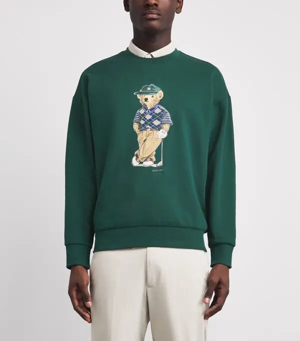 Rlx Ralph Lauren Cotton-blend Polo Bear Sweatshirt - Green