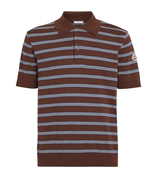 Moncler Cotton Polo Shirt - Brown