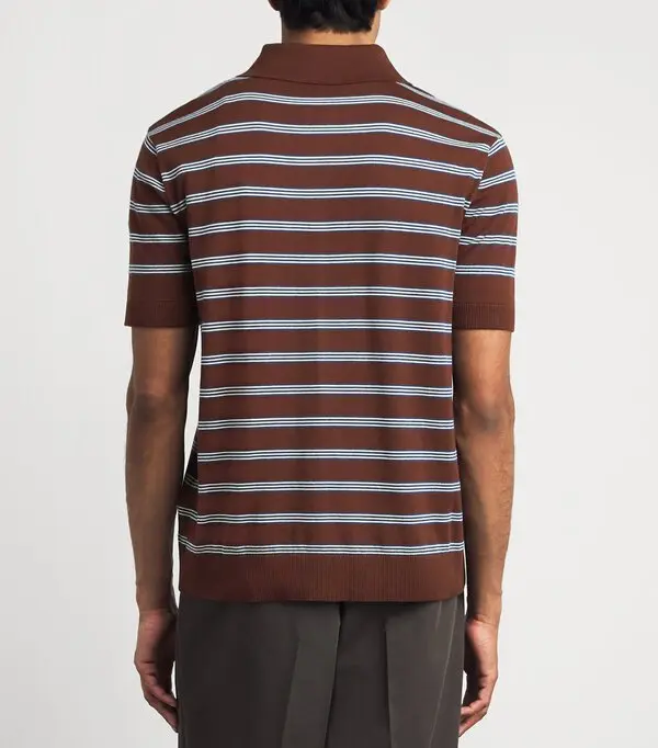 Moncler Cotton Polo Shirt - Brown
