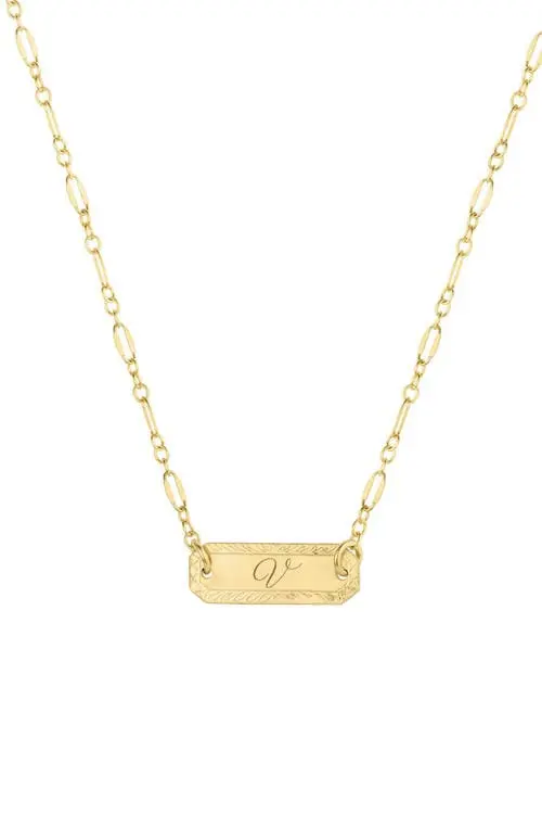 SET & STONES Cora Initial Necklace - Gold/v