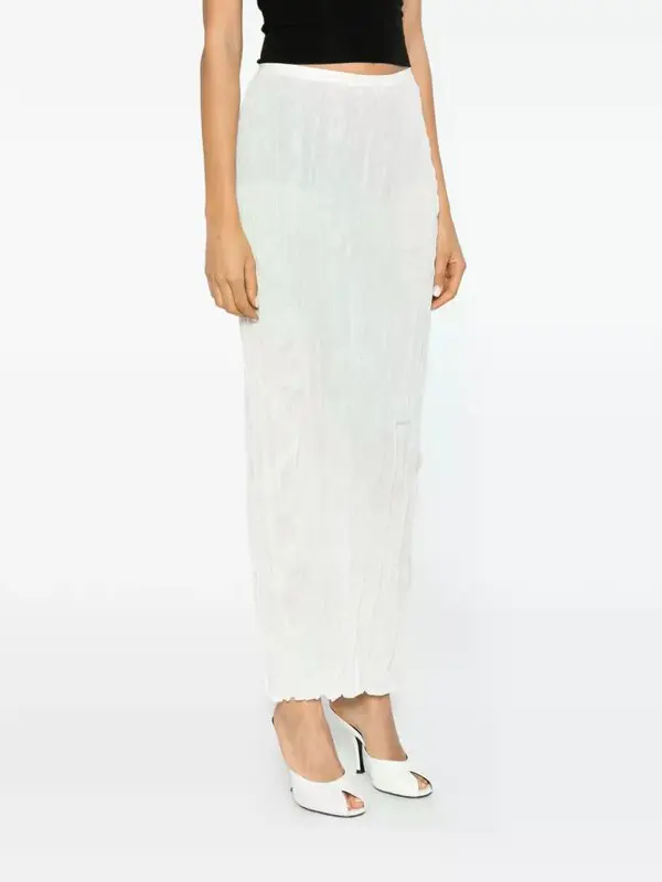 TOTEME Crinkled Knit Maxi Skirt - White