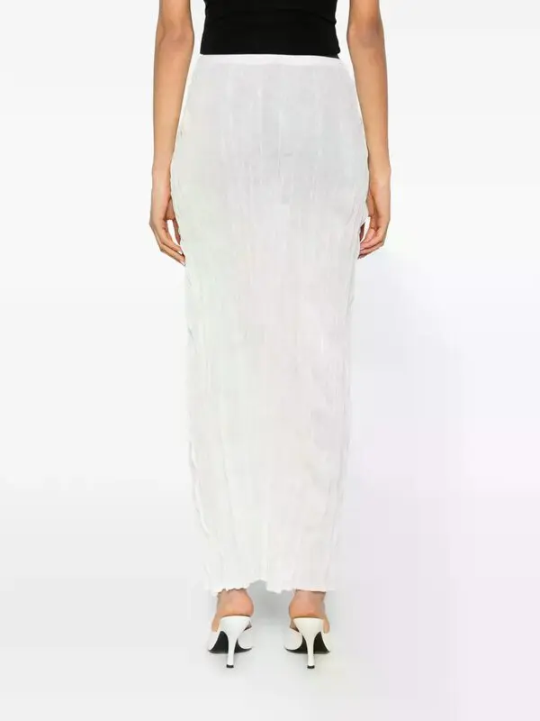 TOTEME Crinkled Knit Maxi Skirt - White
