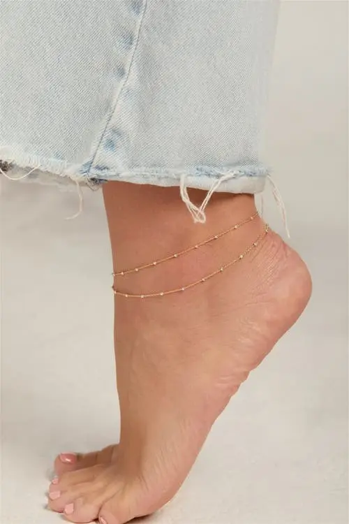 SET & STONES Austen Two Tone Layered Anklet