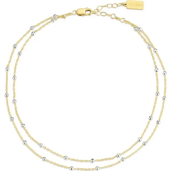 SET & STONES Austen Two Tone Layered Anklet - Gold