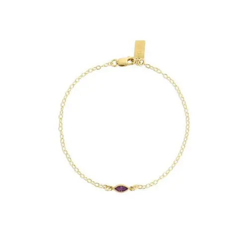 SET & STONES Marquise Birthstone Bracelet - Gold/february