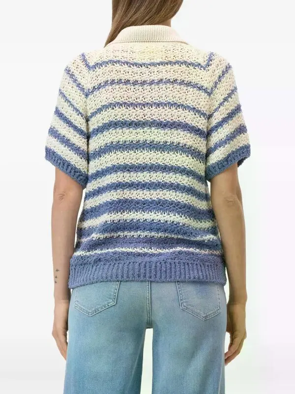 Closed Striped Short-sleeve Cardigan - Neutrals