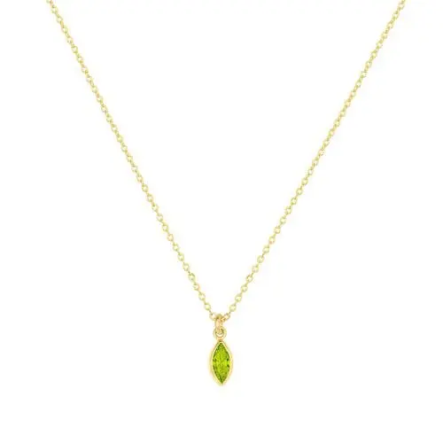 SET & STONES Marquise Birthstone Charm Necklace - Gold/august