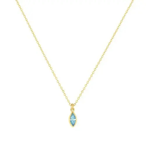 SET & STONES Marquise Birthstone Charm Necklace - Gold/march