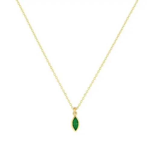 SET & STONES Marquise Birthstone Charm Necklace - Gold/may