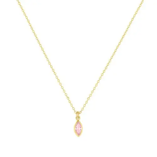 SET & STONES Marquise Birthstone Charm Necklace - Gold/october