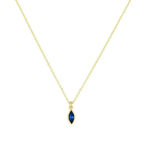 SET & STONES Marquise Birthstone Charm Necklace - Gold/september