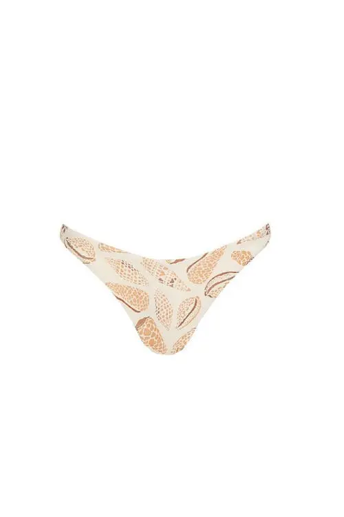 KIBYS Shell Tides Printed Carmen Bikini Bottom