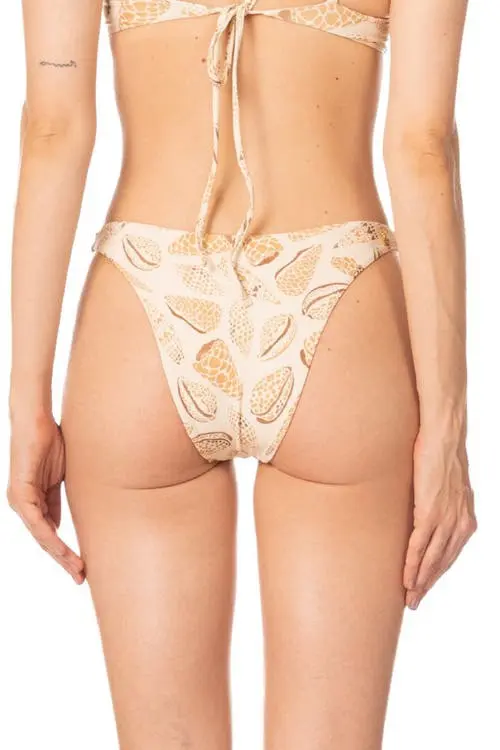 KIBYS Shell Tides Printed Carmen Bikini Bottom