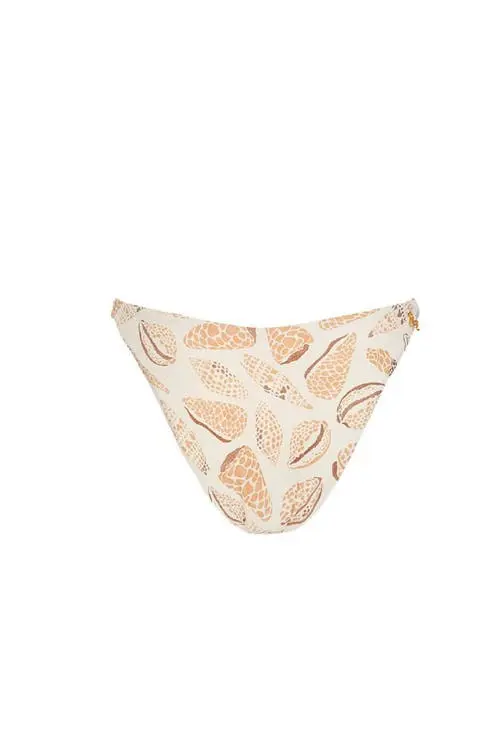 KIBYS Shell Tides Printed Carmen Bikini Bottom