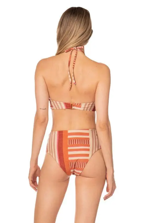 KIBYS Striped Print Rocky Trikini One Piece