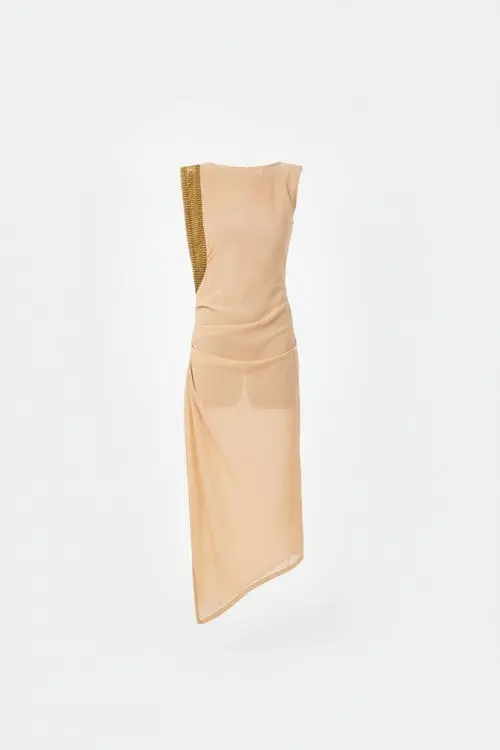 Chuks Collins The Aurelia Beaded Silk Chiffon Gown