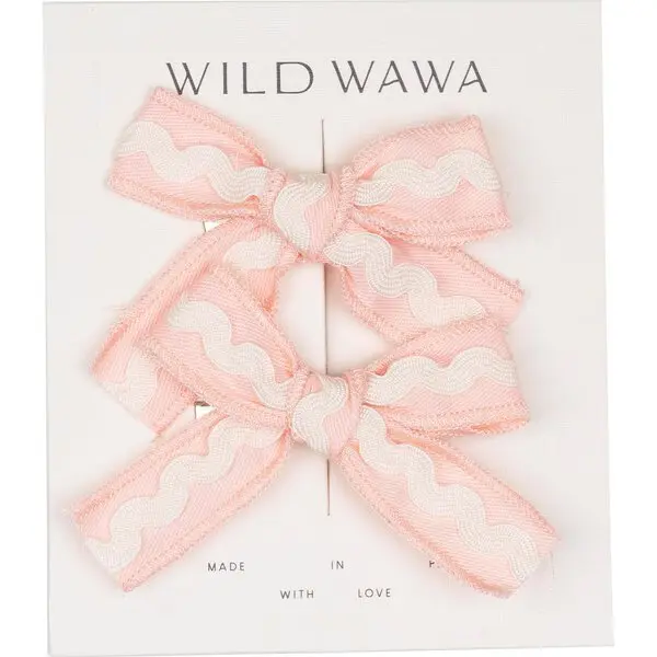 WILD WAWA Rickrack Bow Hair Clips - Gelato