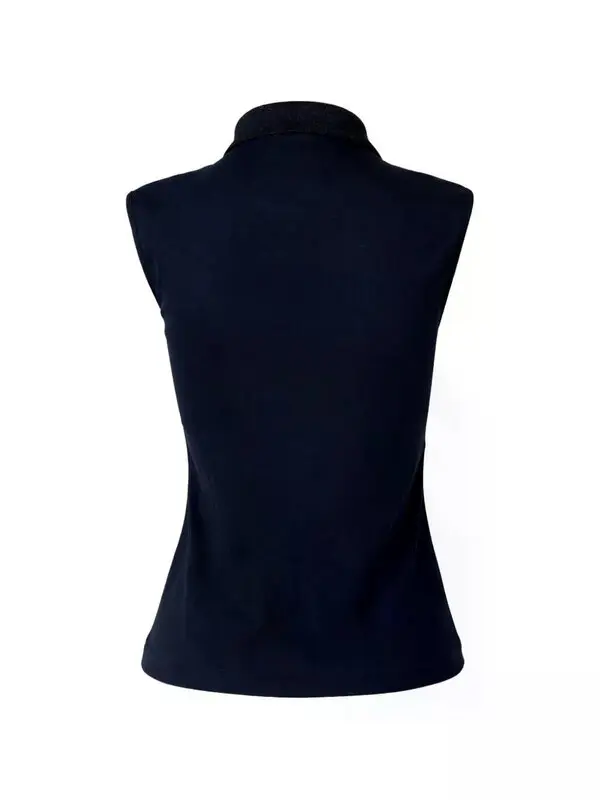 GRAN SASSO Contrast-collar Polo Top - Blue