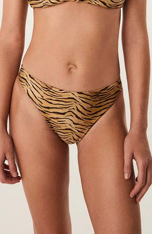 VIX PAULA HERMANNY Lindsay Tiger Print Bikini Bottom - Multi